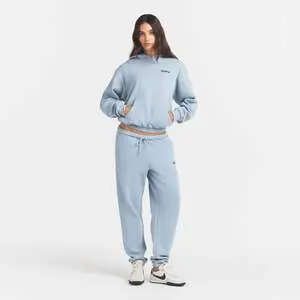SKIMS Logo Hoodie | Blue | | Cotton Fleece - Fog