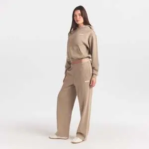 SKIMS Logo Straight Leg Pants | Medium Neutral | | Cotton Fleece