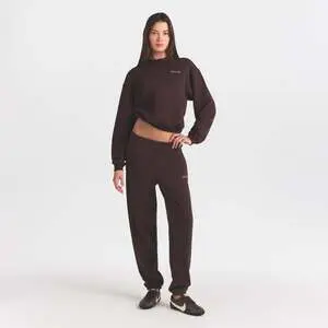 SKIMS Logo Jogger Pants | Deep Neutral | | Cotton Fleece - Espresso
