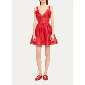 Zimmermann Clash Print Bow Mini Dress