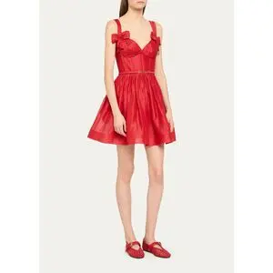 Zimmermann Clash Print Bow Mini Dress
