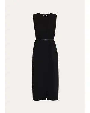 Lafayette 148 New York Sleeveless Belted Midi Dress