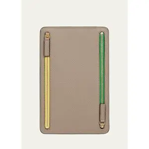 Smythson Panama Leather Multi-zip Currency Case