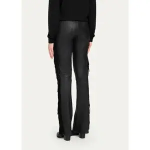 Sprwmn Micro Flare Suede Fringe Leather Pants