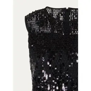 Akris Sequined Net Fit-and-flare Belted Ankle Gown