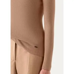 Akris Cashmere-silk Fine Rib Mock-neck Seamless Sweater