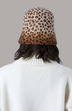 Eugenia Kim Anaïs Leopard Print Wool Bucket Hat