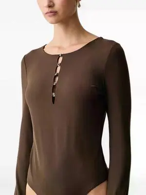 Guess Logo-embellished Cut-out Bodysuit