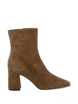ANGEL ALARCON Square-toe Suede Ankle Boots - Brown