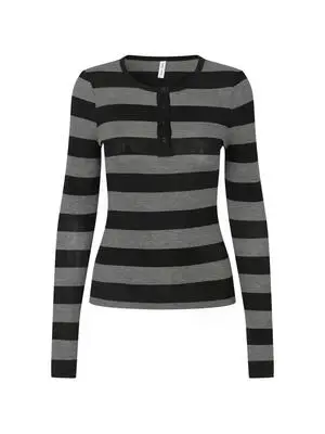 Samsøe Samsøe Striped Long-sleeve Top - Grey