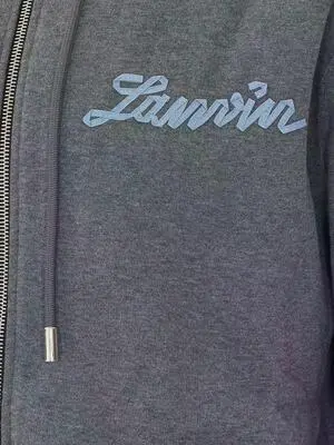 LANVIN Ribbon Zip-up Hoodie In Cotton And Cashmere
