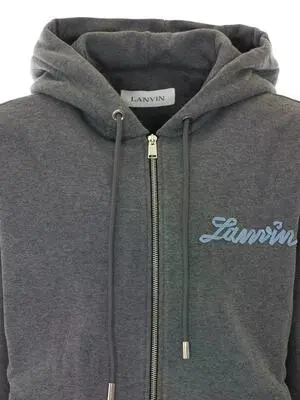 LANVIN Ribbon Zip-up Hoodie In Cotton And Cashmere