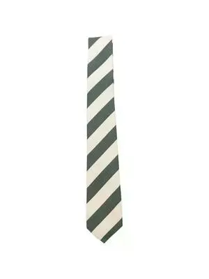 AMI Paris Diagonal-stripe Tie - Green