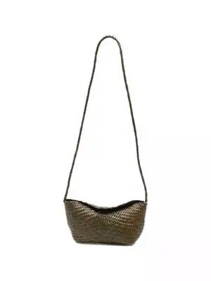 Dragon Diffusion Corsina Woven Leather Shoulder Bag - Green