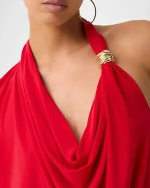 Ramy Brook Aleah Cowl-neck Top - Ruby