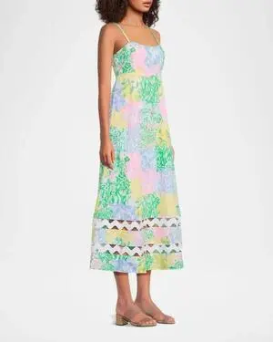Lilly Pulitzer® Haliey Floral Cotton Midi-dress - Multi Bright