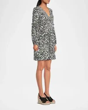 Lilly Pulitzer® Cleme Leopard Silk Dress - Coconut