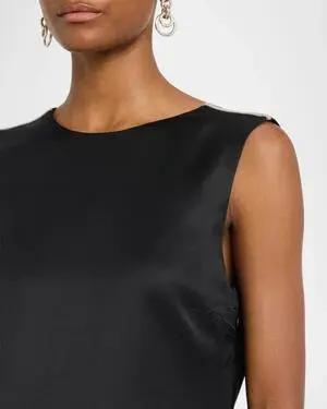 Peserico Sleeveless Chain-trim Gown - Black