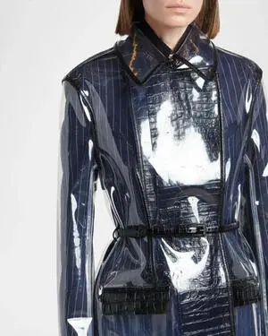TOM FORD Glass-effect Technical Croco Leather Trench Coat