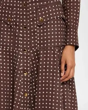 Zimmermann Cargo Linen Midi Skirt - Chocolate
