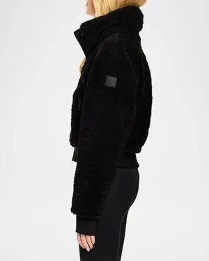 Sam. Shiloh Sherpa Bomber Jacket - Black