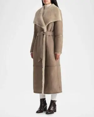 Mackage Marian Reversible Wrap Coat - Truffle-ta