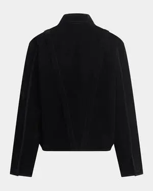 Hudson Jeans Apos;s Faux Suede Trucker Jacket - Black