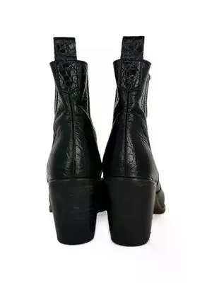 GANNI Croc-effect Western Ankle Boots