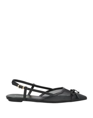 STUART WEITZMAN Ballet Flats Size Leather, Textile Fibers - Black