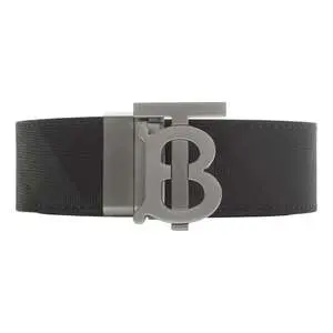 Burberry 26 Reversible Check Tb Belt 'charcoal Graphite - Black
