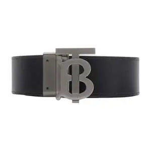 Burberry 26 Reversible Check Tb Belt 'charcoal Graphite
