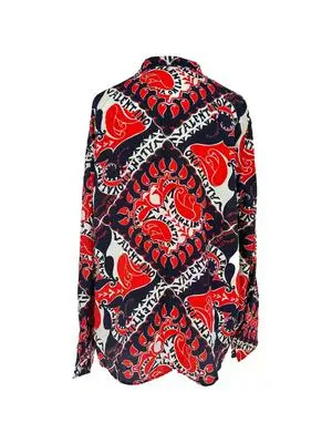 Valentino Garavani Printed Tie-neck Blouse