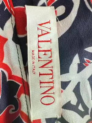 Valentino Garavani Printed Tie-neck Blouse