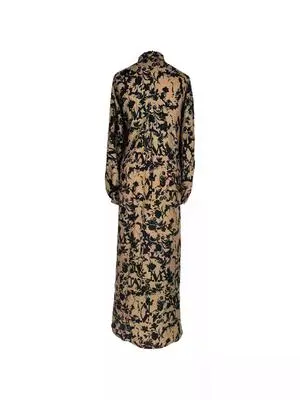 Max Mara Printed Long-sleeve Maxi Dress - Neutrals