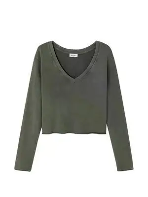 American Vintage Bepow V-neck Long-sleeve T-shirt - Grey
