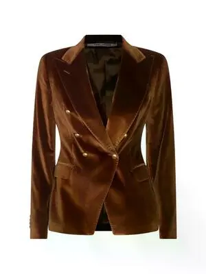 Tagliatore Double-breasted Velvet Jacket - Brown