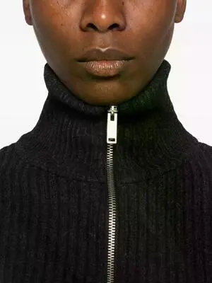 WOC Augusta Ribbed-knit Zip-up Cardigan