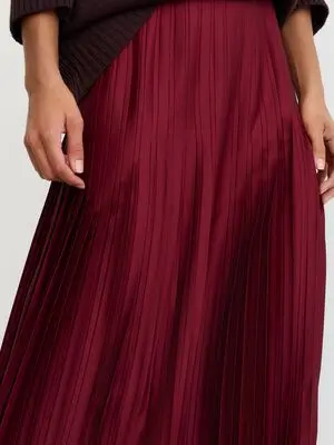 REISS Sara Satin-finish Pleated Midi Skirt