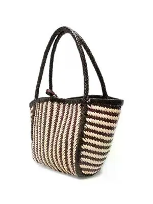 VIPERA Ruby Stripes Woven-design Leather Tote Bag