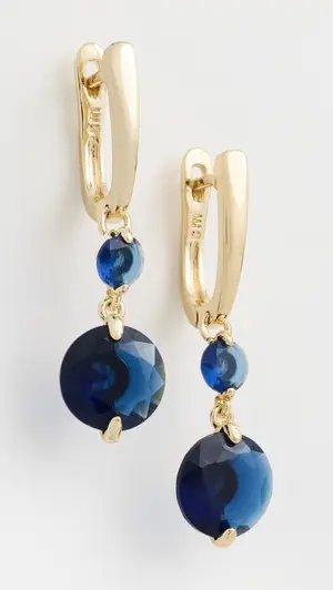 ADINA EDEN Cubic Zirconia Sapphire Drop Huggie Earrings