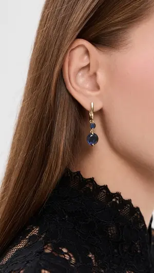 ADINA EDEN Cubic Zirconia Sapphire Drop Huggie Earrings