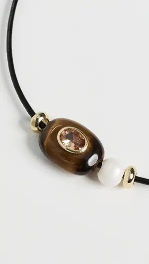 LACEY RYAN Tigers Eye & Pearl Choker