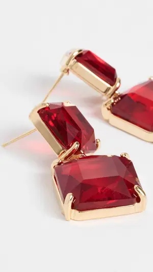 ADINA EDEN Crystal Double Square Drop Earrings