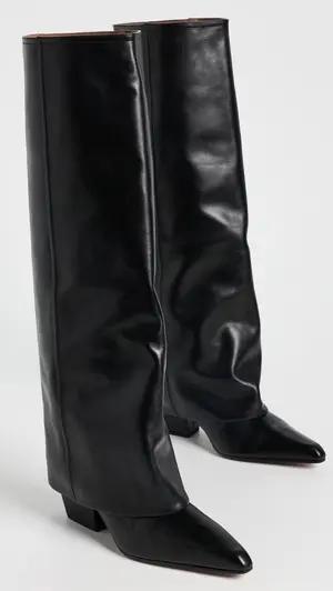 Paris Texas Jane Fold Over Leather Boots 60mm