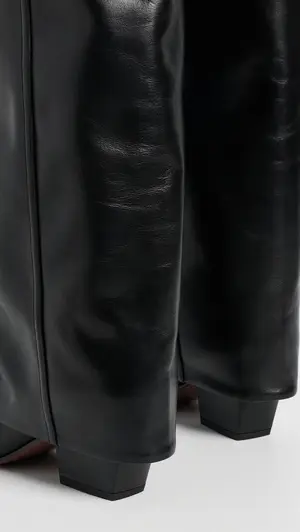 Paris Texas Jane Fold Over Leather Boots 60mm
