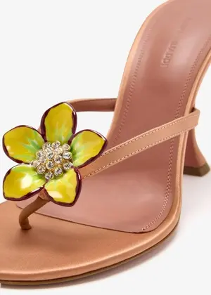 Amina Muaddi Satin Sandals