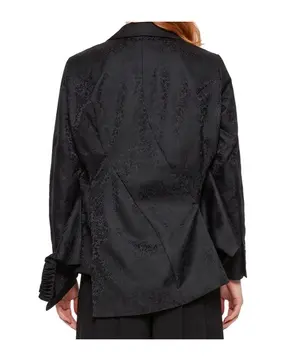 Comme Des Garçons Jacquard Ruched Pleated Jacket