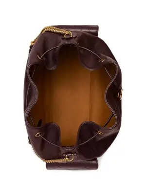 Tory Burch Charlie Large Leather Bucket Bag