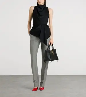 Givenchy Wool-mohair Houndstooth Cigarette Trousers