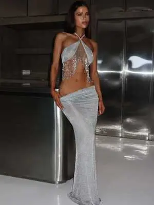 OUTCAST Tyla Crop Top - Silver
